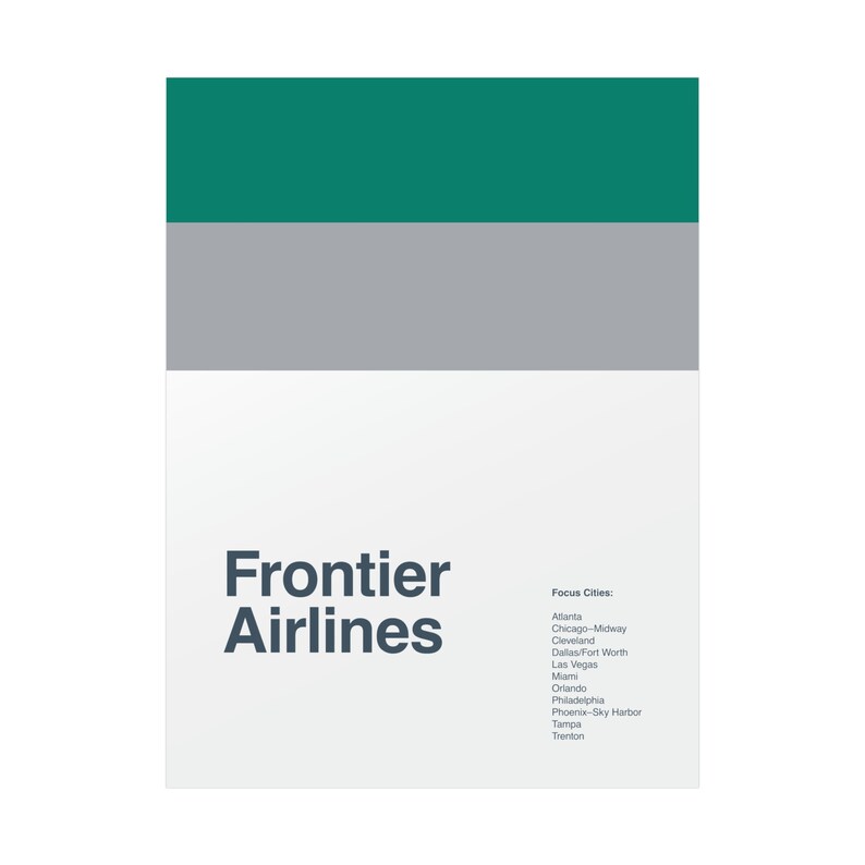 Frontier Airlines / Airline Livery Art / Minimal Poster Print ...