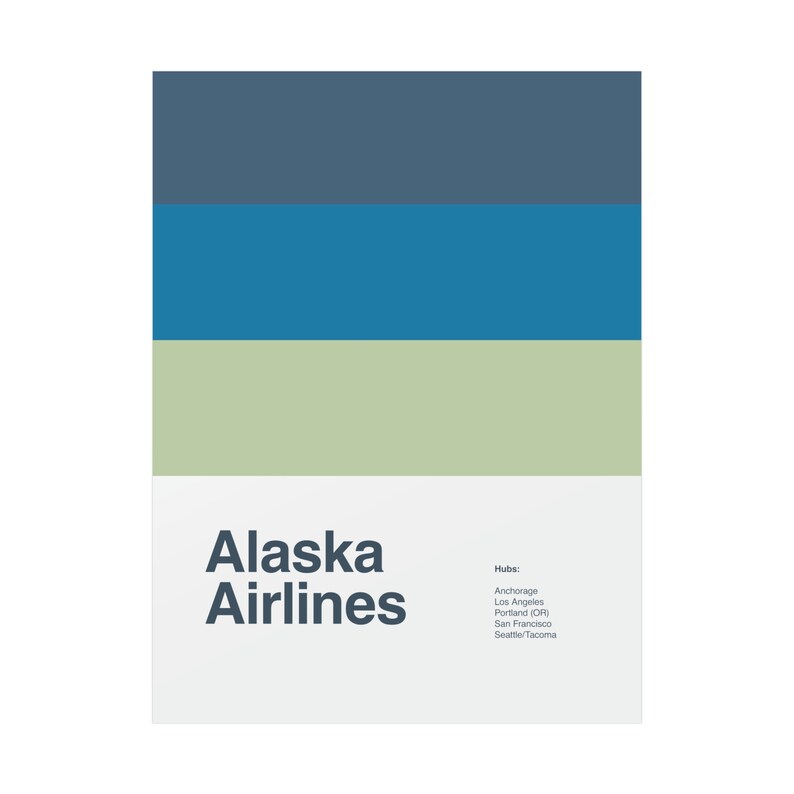 Alaska Airlines / Airline Livery Art / Minimal Poster Print / Aviation ...