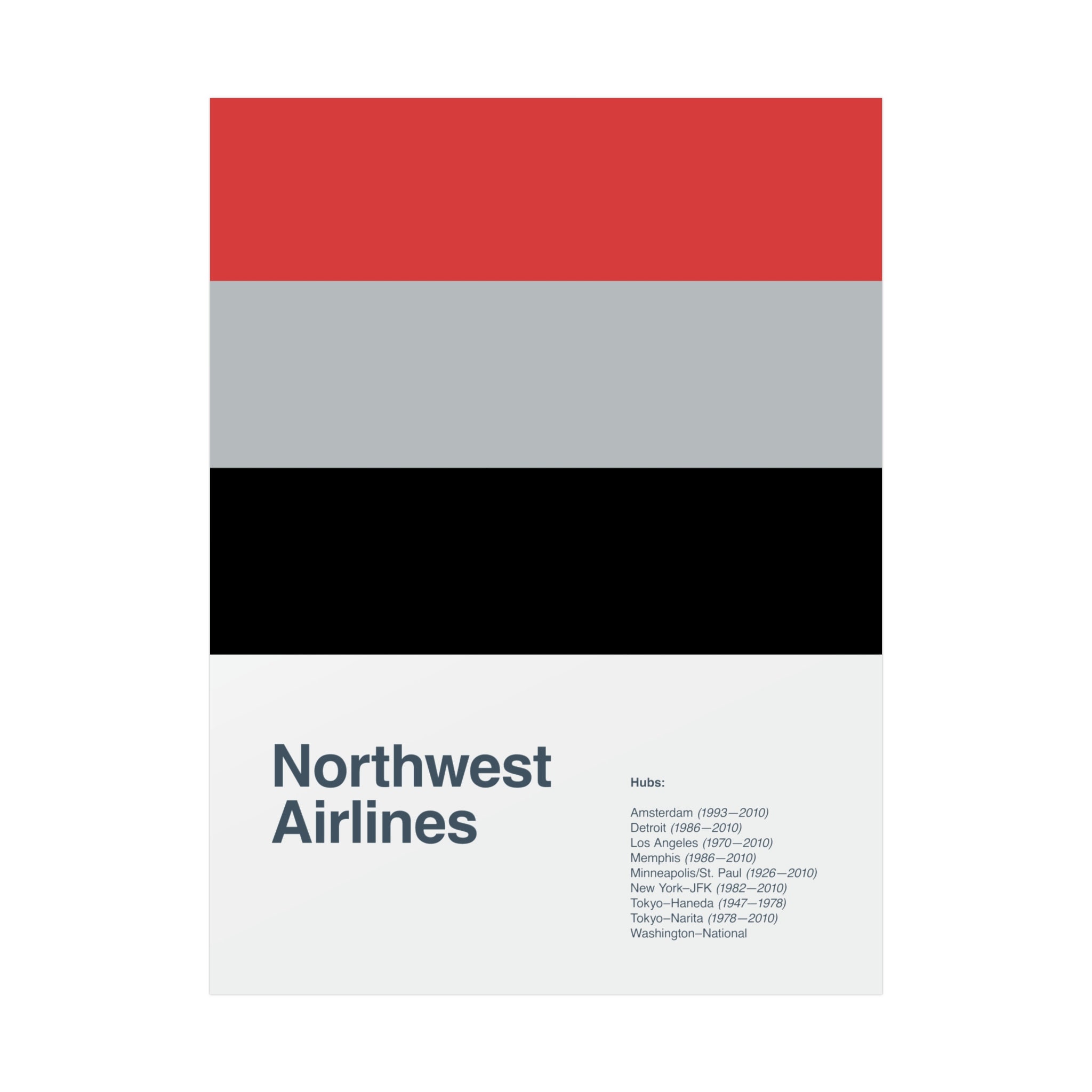 Northwest Airlines / Airline Livery Art / Minimal Poster Print ...