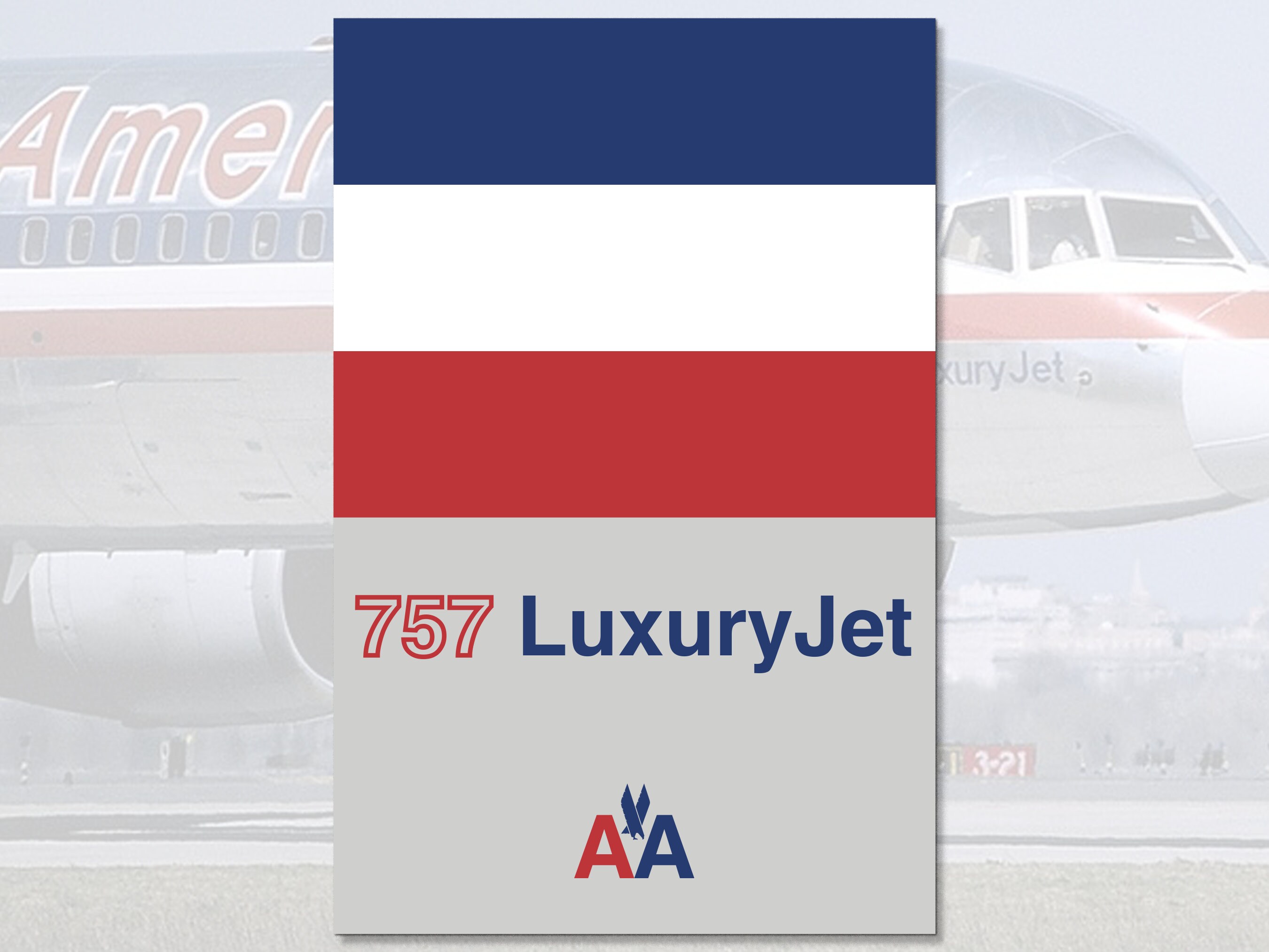 American Airlines - Retro Airplane Poster Art - Boeing 757 - Luxury Jet ...