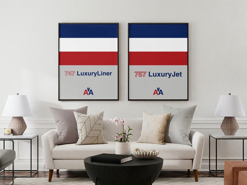 American Airlines - Retro Airline Livery Art - Boeing 747 - Luxury ...