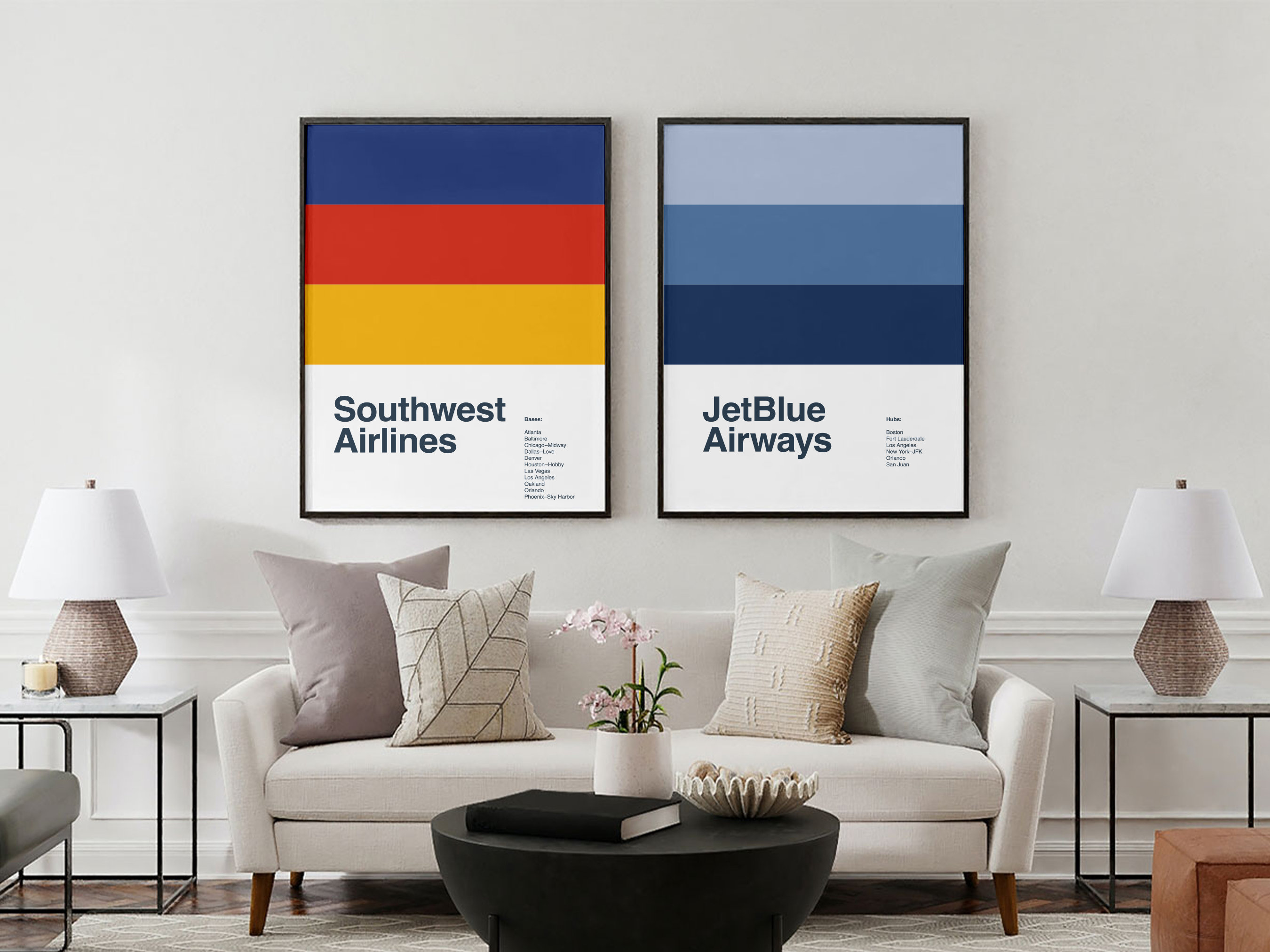 Southwest Airlines / Airline Poster / Airplane Print / Airplane Wall ...