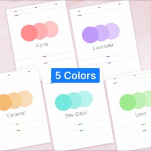 Printable Cornell Notes Template - 60pdfs + 5 Bonus - 5 Pastel Colors ...