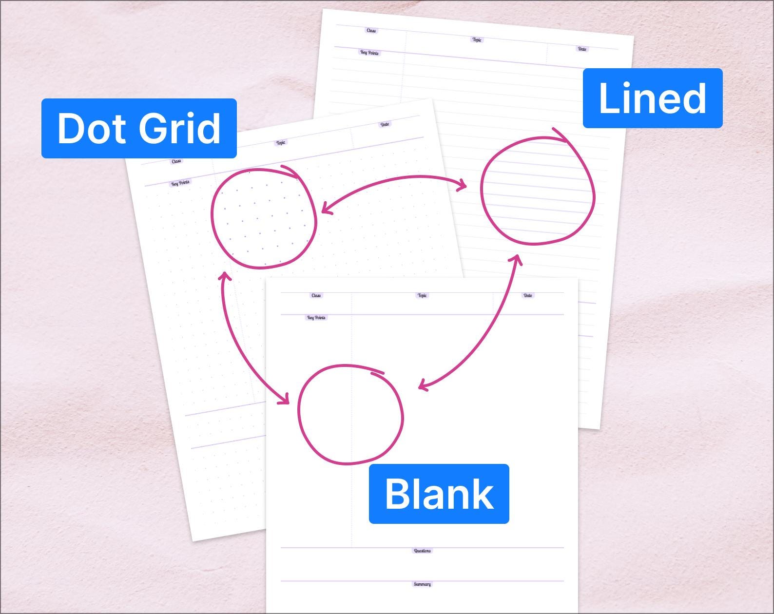 Printable Cornell Notes Template - 60pdfs + 5 Bonus - 5 Pastel Colors ...