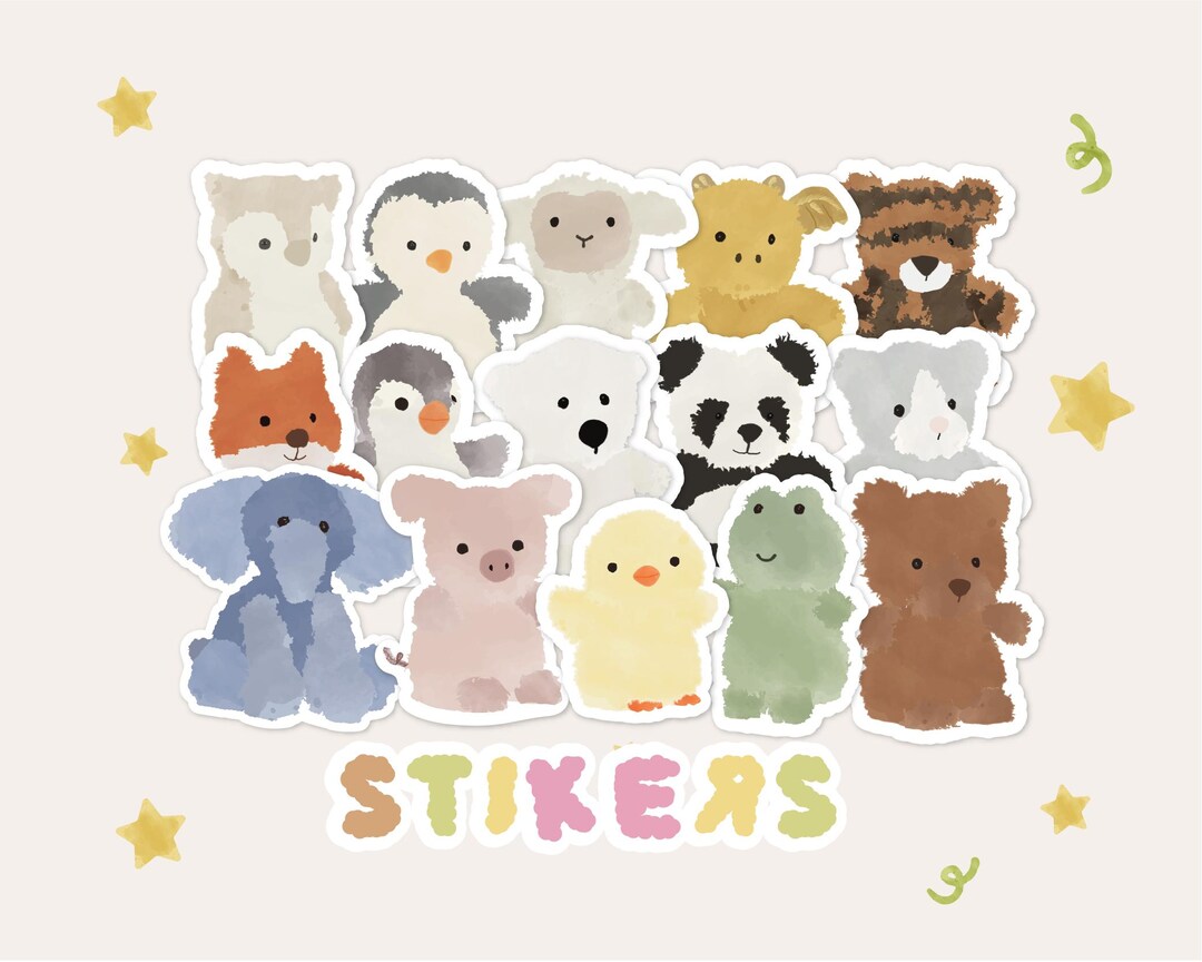Cute Baby Animal Plushie Sticker Phone Accessory Laptop Waterproof ...