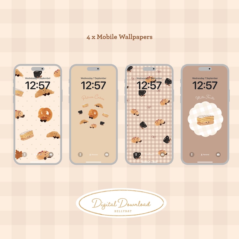 Jelly Pretty Patisserie Phone Background Bread Cuties Illustration ...