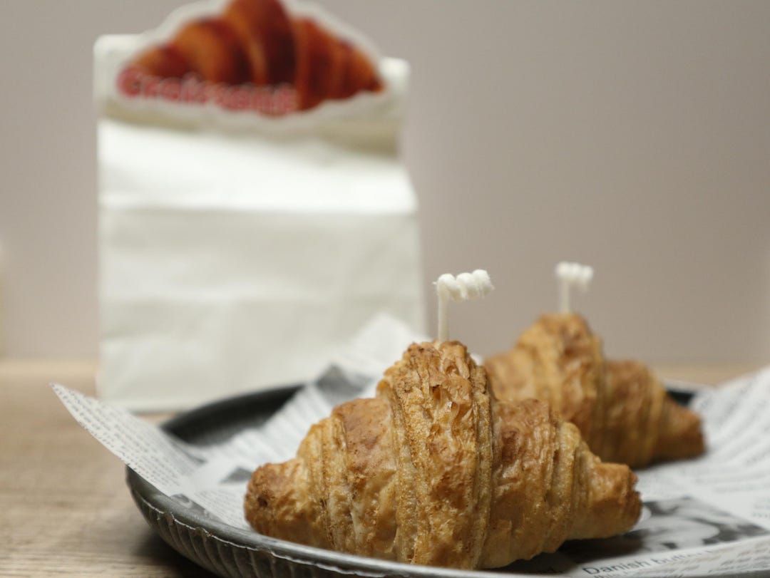 Croissant Candle | Food Candle | Bakery Candle | Beeswax Candle | Fun ...