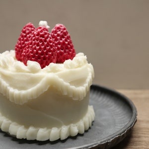 Strawberry Shortcake Candle Food Candle Realistic Candle Kitchen Decor ...