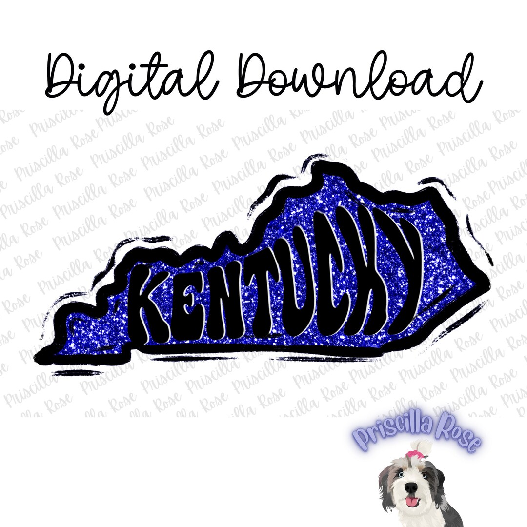 Kentucky Glitter State PNG Digital Download - Etsy