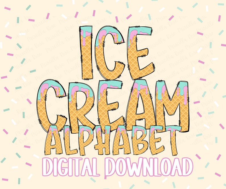 Ice Cream Alphabet PNG Digital Download - Etsy