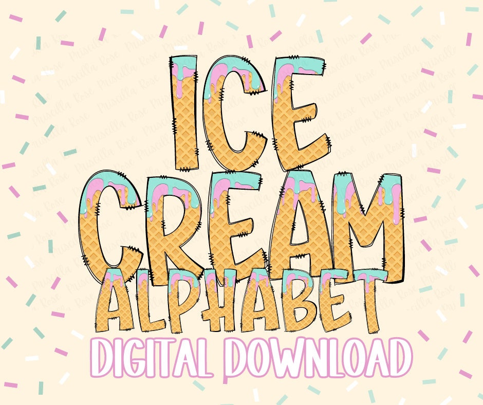Ice Cream Alphabet PNG Digital Download - Etsy