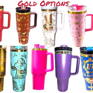 WALLEN Tumbler Cup Permanent Laser Engraved Large 40oz With Handle Lid ...