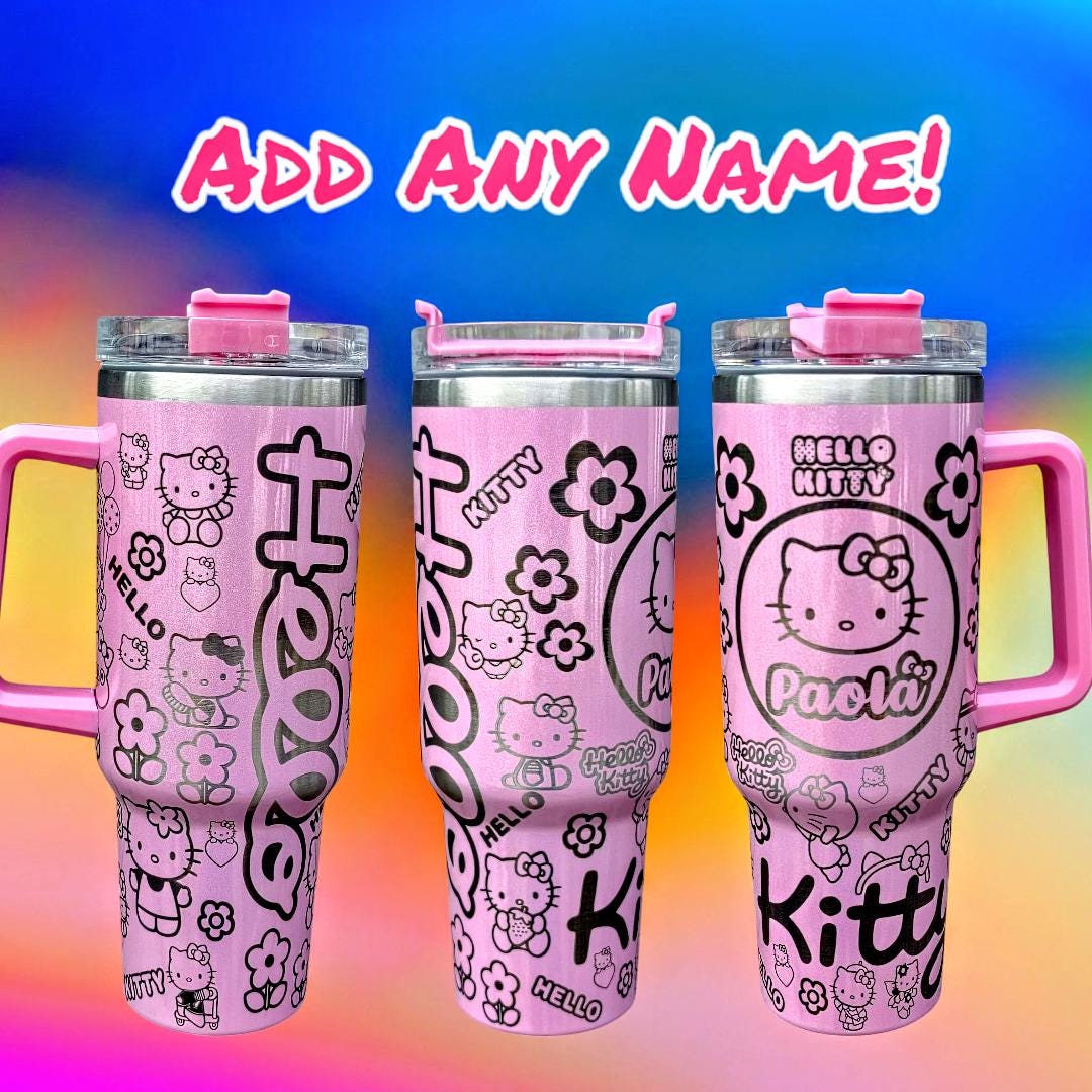 Personalized Hello Kitty Tumbler: Laser Engraved 40oz Stainless Steel ...