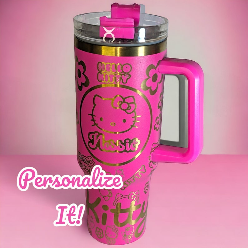 Personalized Hello Kitty Tumbler: Laser Engraved 40oz Stainless Steel ...