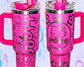 BIG KITTY HELLO Laser Engraved 40oz Tumbler Add Any Name optional - Etsy