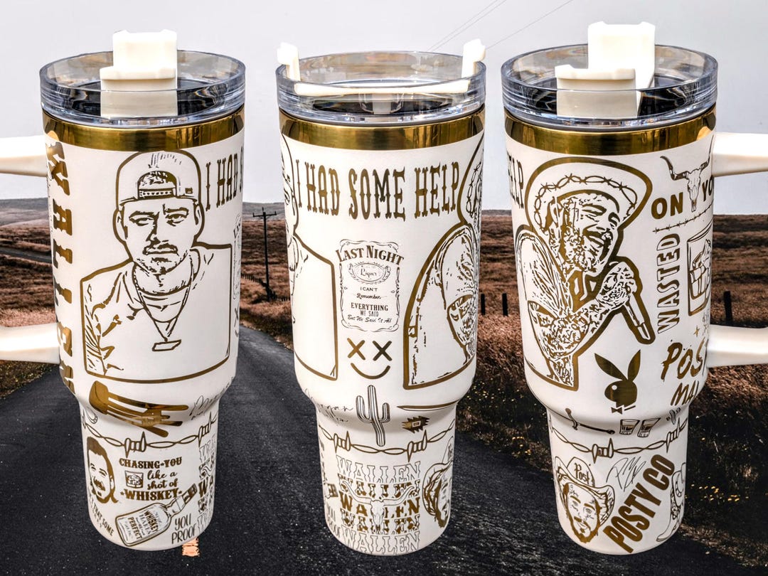 POSTY & WALLEN Tumbler Cup Permanent Laser Engraved Large 40oz With ...