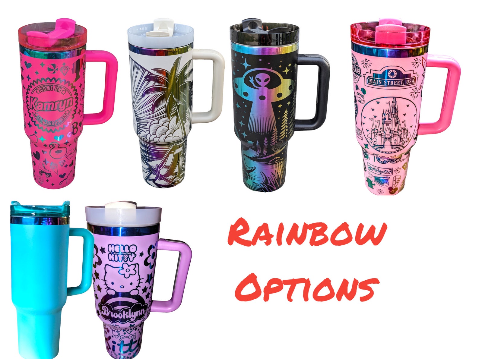 WALLEN Tumbler Cup Permanent Laser Engraved Large 40oz With Handle Lid ...
