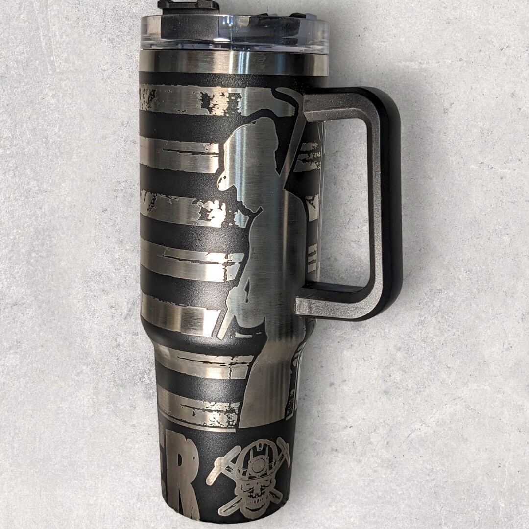 Coal Miner Full Wrap Laser Engraved Black 40oz Stainless Steel Tumbler ...