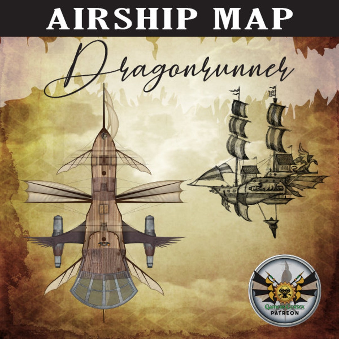 Digital Airship Map - the Dragonrunner - Etsy
