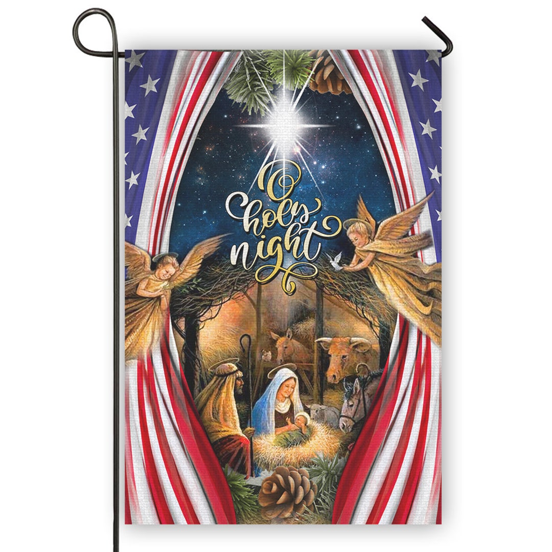 Oh Holy Night Jesus Flags House Garden Indoor Outdoor Flags US - Etsy