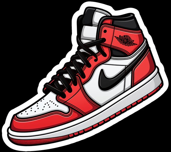 Og Bred 1s Cartoon Custom Nike Air Jordan Retro 1 Sticker Pack OG High