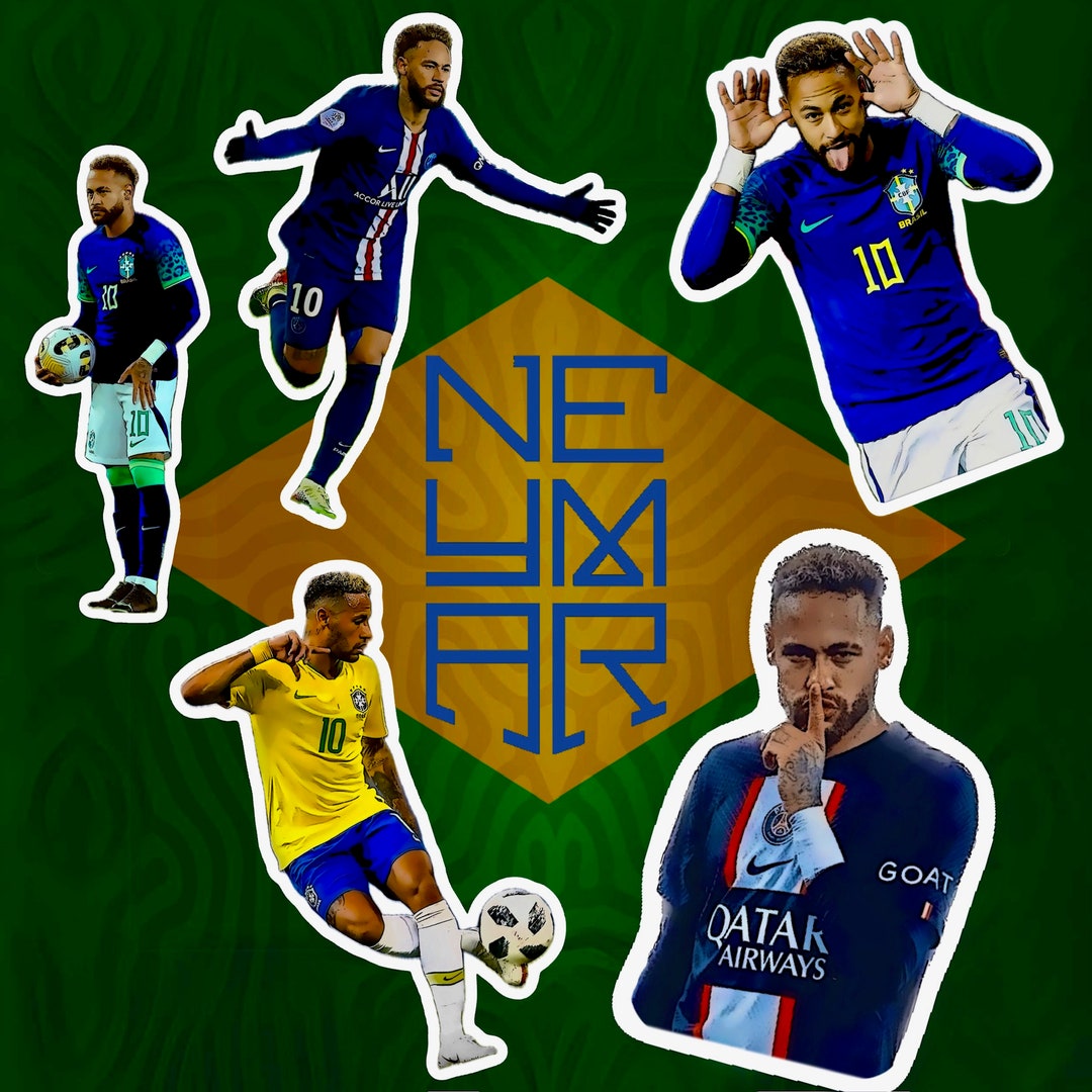 Neymar Sticker Pack Waterproof, Durable, Brazil, World Cup - Etsy