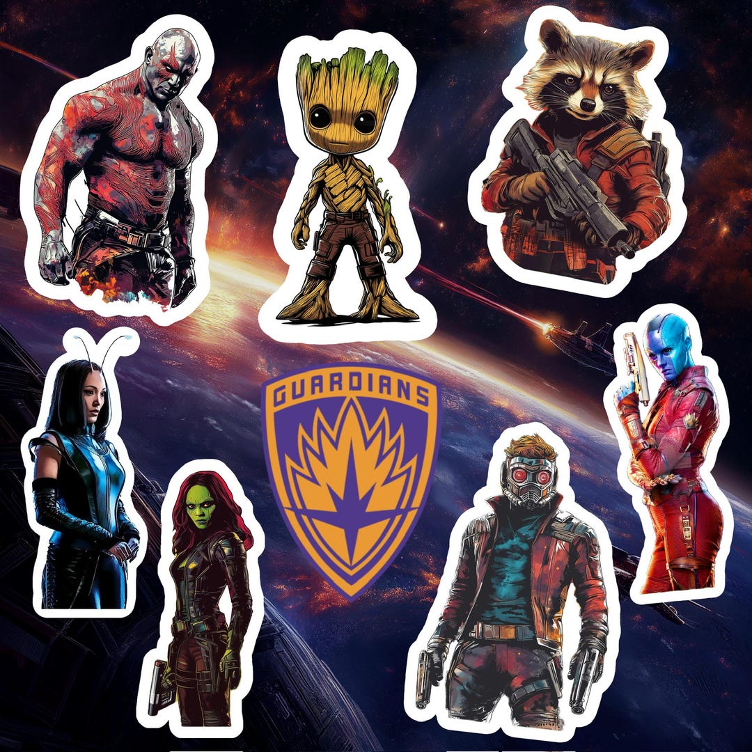 Guardians of the Galaxy Sticker Pack for Gifts, Waterproof, Durable ...