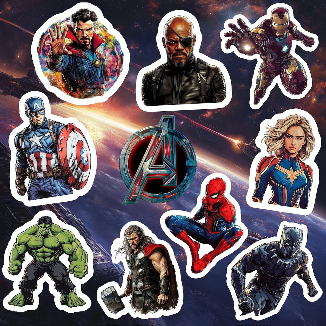 Avengers Sticker Pack for Gifts, Waterproof, Durable, Ironman, Thor ...