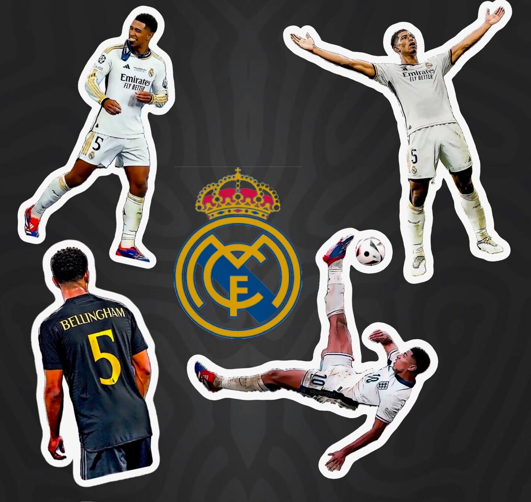 Jude Bellingham Real Madrid Sticker Pack Waterproof, Durable, Soccer ...