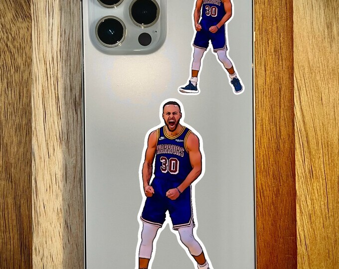 Stephen Curry Shrug Glossy Sticker 3, Water Resistant Laptop and Phone ...