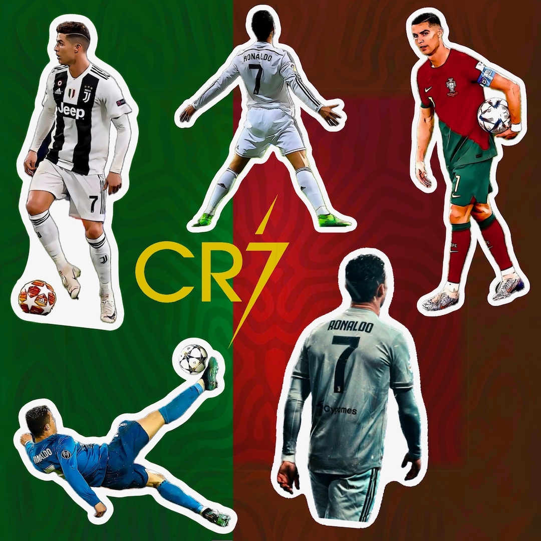 Cristiano Ronaldo Sticker Pack Waterproof, Durable, Soccer, Portugal ...