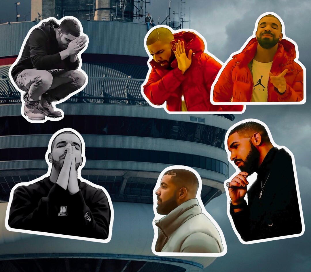 Drake Sticker Pack, Hotline Bling Meme, Waterproof, Durable, Custom, 6 ...
