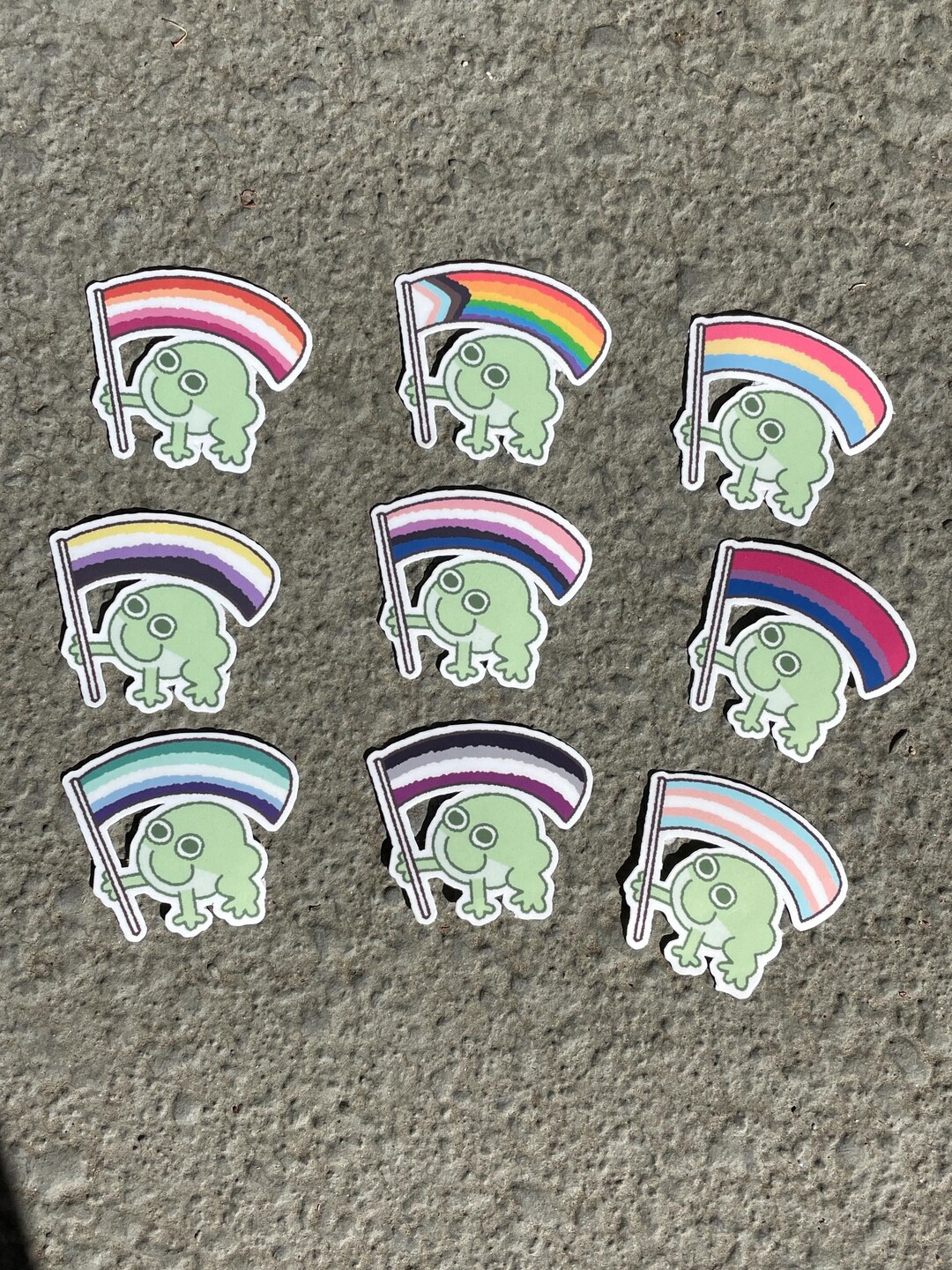 Pride Frogs, Pride Flag Round Frog, Gay, Lesbian, Progress, Nonbinary, MLM, WLW, Asexual ...