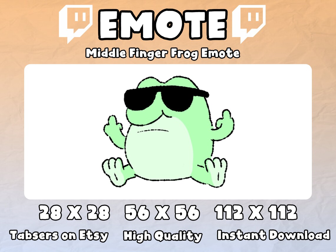 Middle Finger Frog Emote Kawaii Cute Twitch Froggy Emotes Single Chibi ...