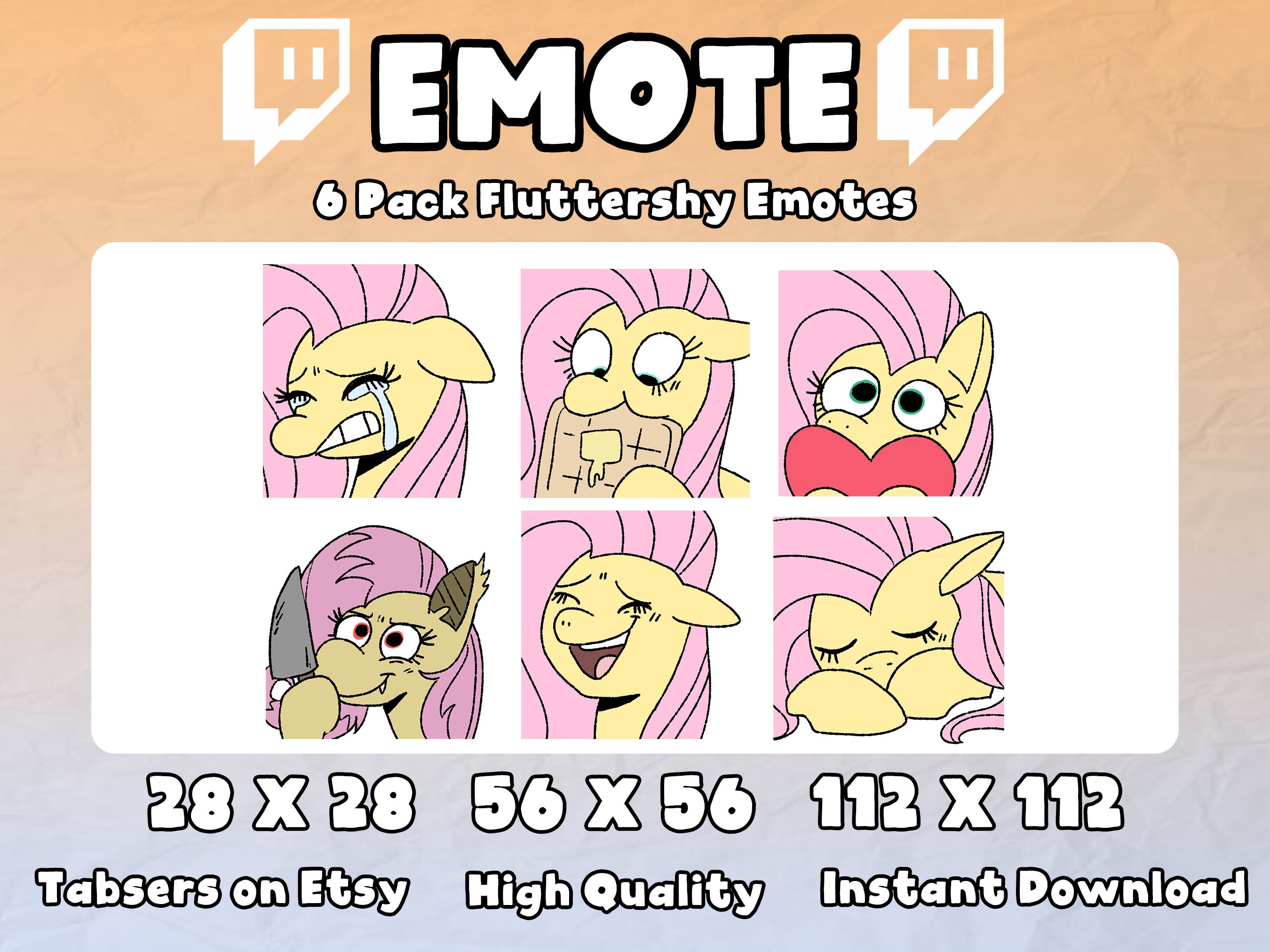 Fluttershy Emotes, MLP Twitch Emotes, My Little Pony Discord Emotes ...