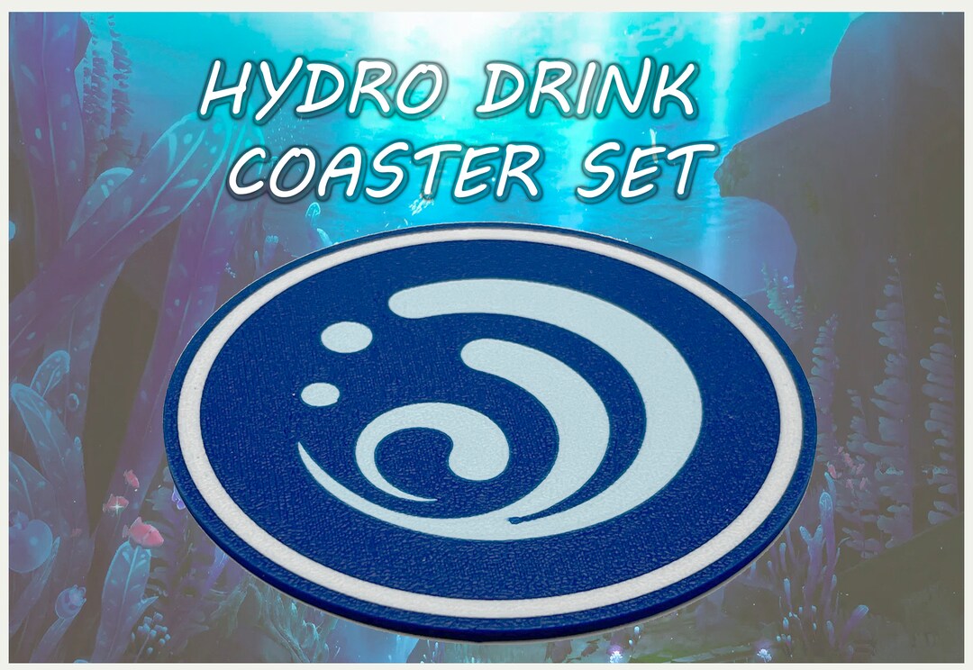 Hydro Drink Coaster Genshin Impact Blue and White - Etsy