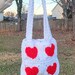 Red Heart Crochet Bag, Handmade Granny Square Shoulder Bag, Y2K Woman's ...