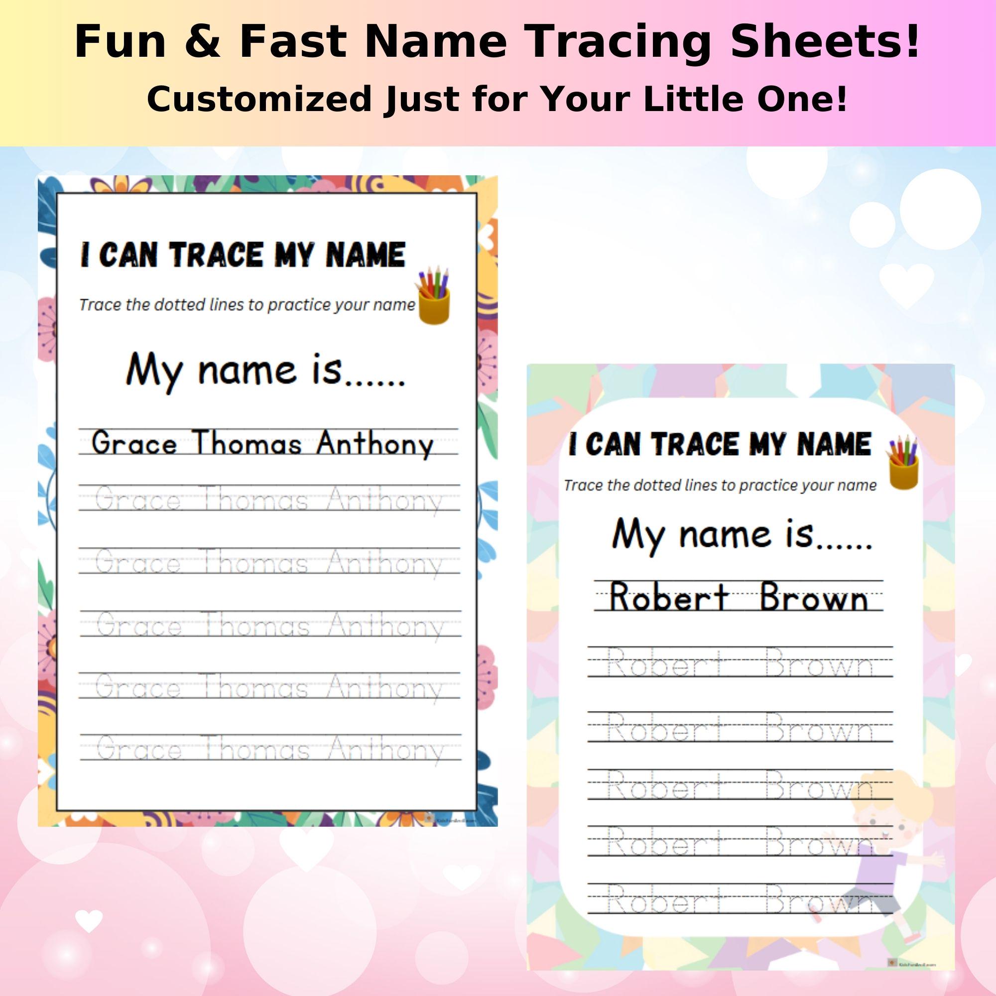 Personalized Name Tracing Workbook | Custom Handwriting Practice for ...