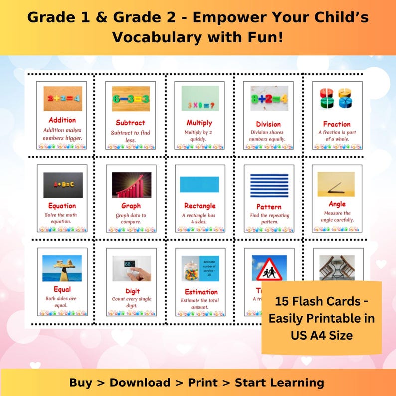 Kindergarten and Grade 1 Vocabulary Flashcards | 150 Fun Word Building ...