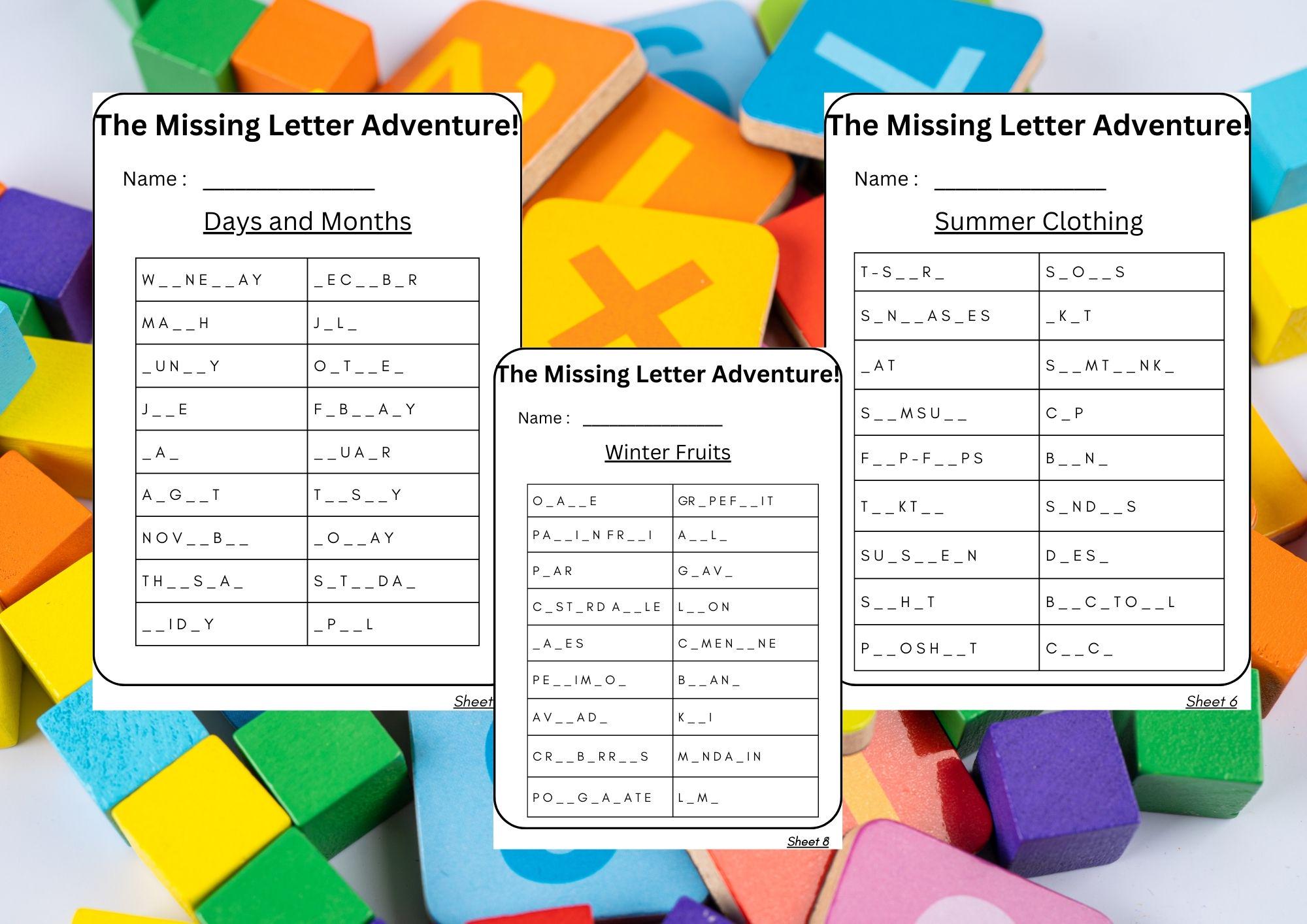 20 Fun Spelling Worksheets for Kids Fill in the Blank Activities for ...