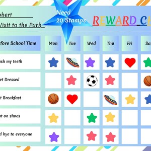 Customizable Printable Weekly Reward Chart for Kids | Toddlers and ...