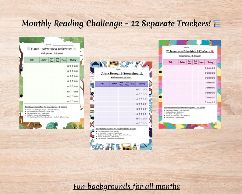 Printable Reading Tracker for Kids - Kindergarten Book Log - Reading ...