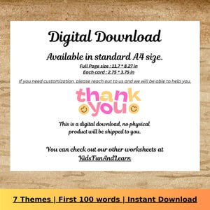 100 First Words Flashcards – ESL Vocabulary Builder (printable) - Etsy