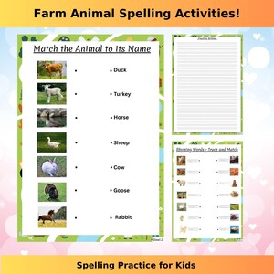 Farm Animal Spelling Activities for Preschool & Kindergarten ...