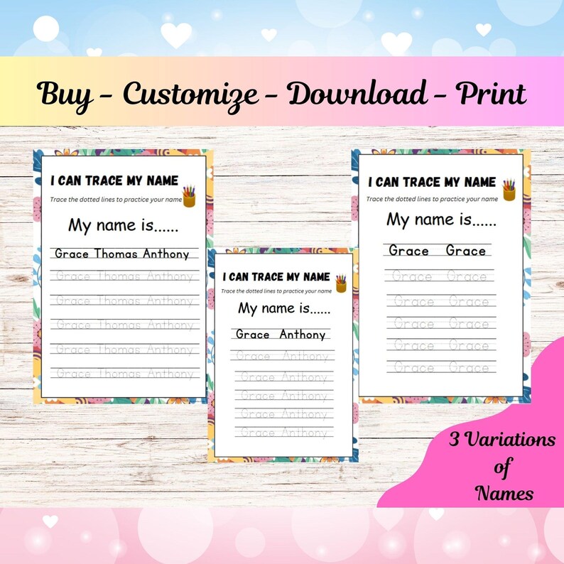 Personalized Name Tracing Workbook | Custom Handwriting Practice for ...