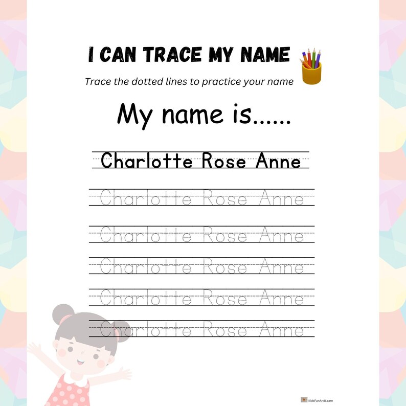 Personalized Name Tracing Workbook | Custom Handwriting Practice for ...