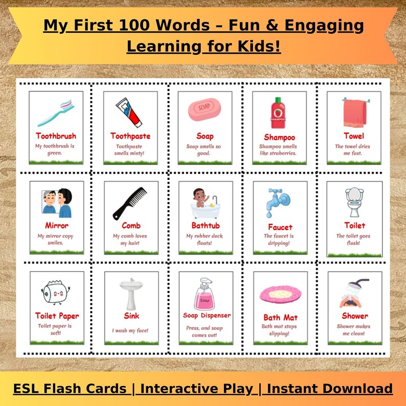 100 First Words Flashcards – Printable ESL Worksheets for Toddlers ...