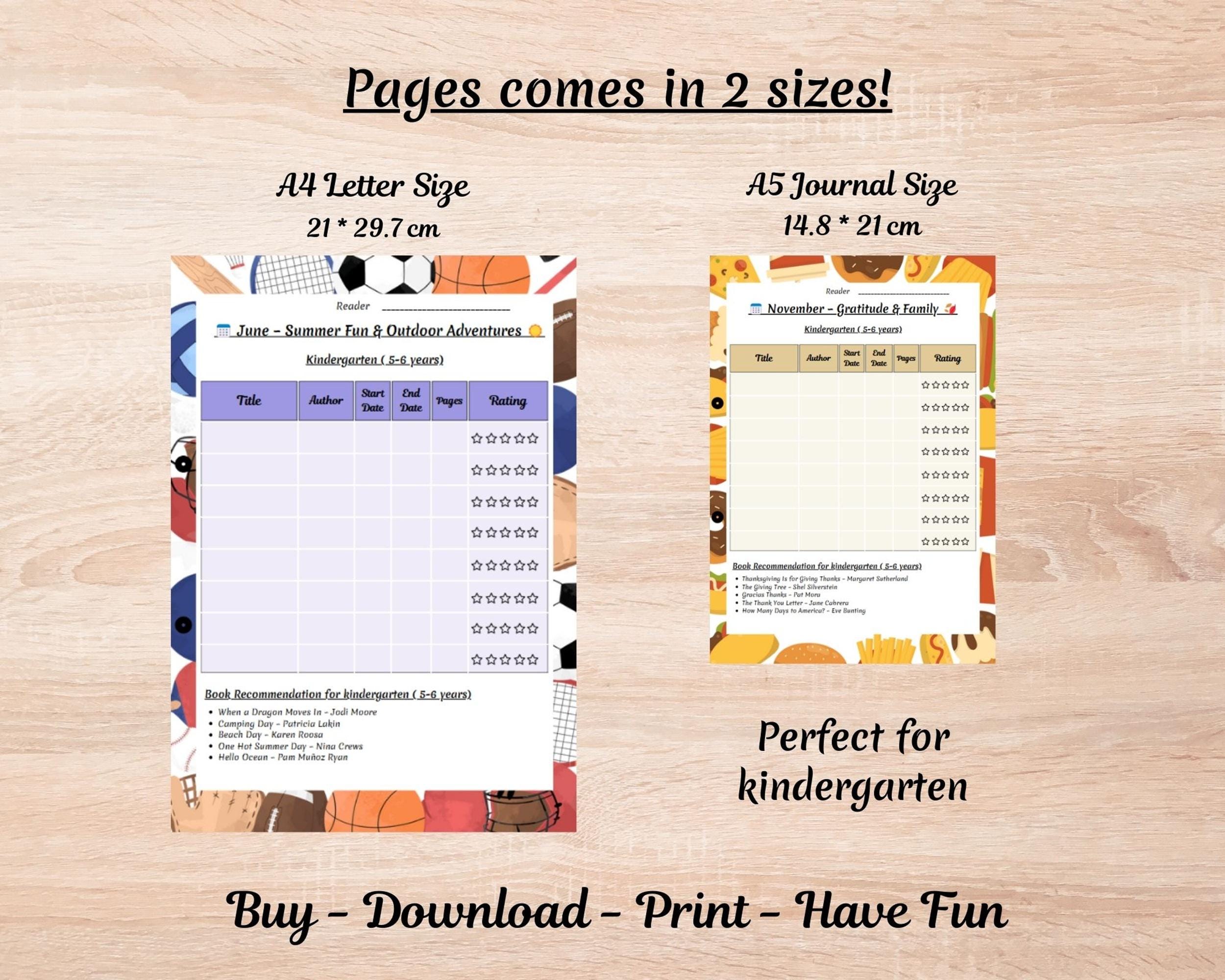 Printable Reading Tracker for Kids - Kindergarten Book Log - Reading ...