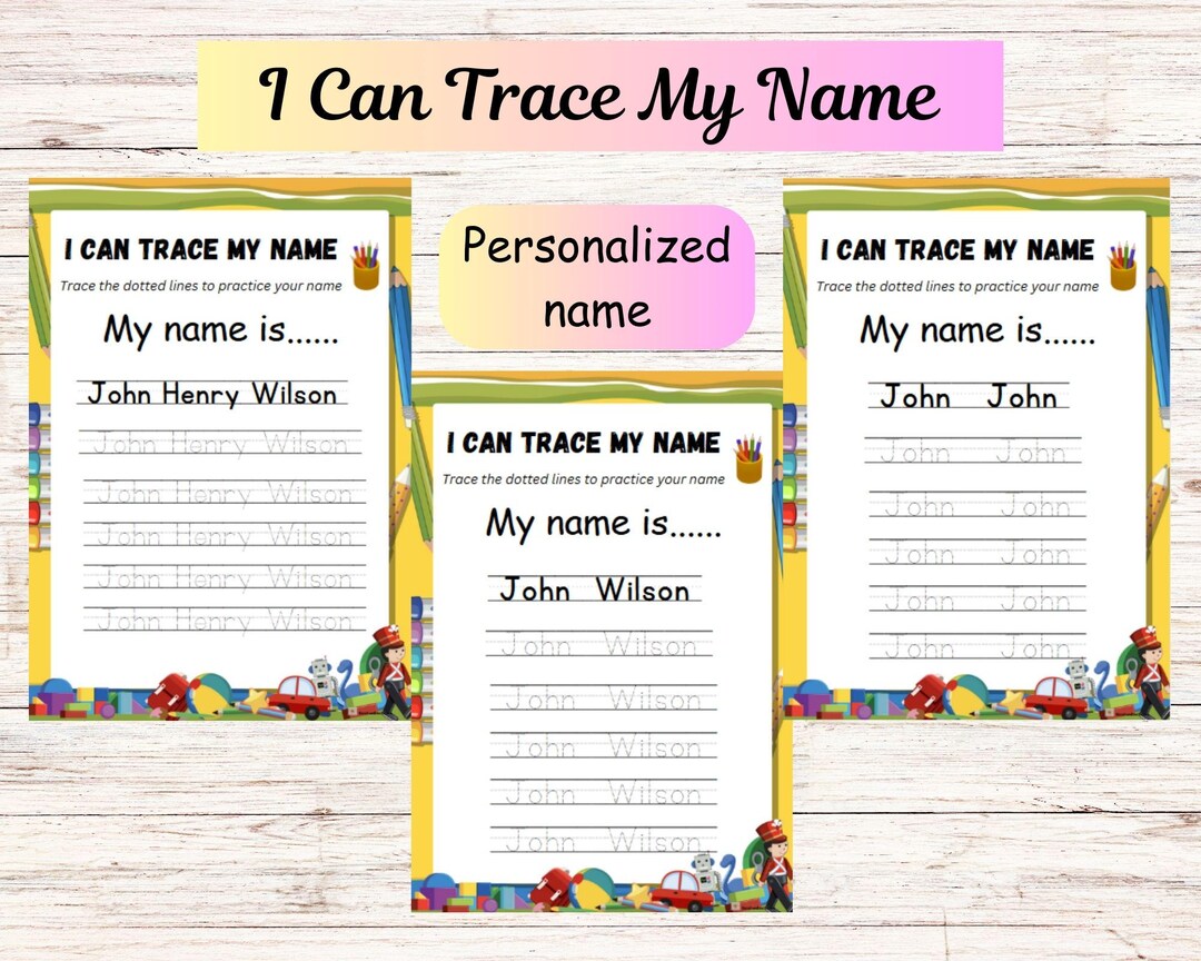 Personalized Name Tracing Workbook, Custom Handwriting Practice Sheets ...