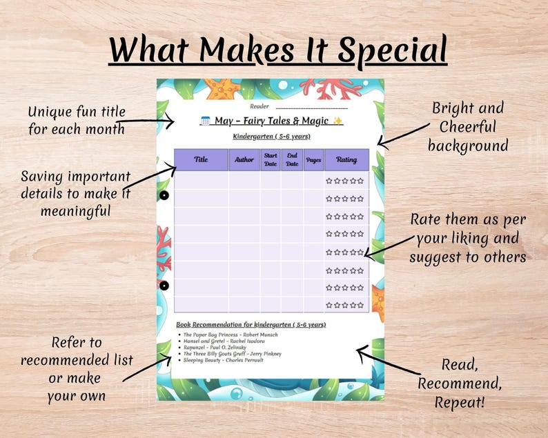 Printable Reading Tracker for Kids - Kindergarten Book Log - Reading ...